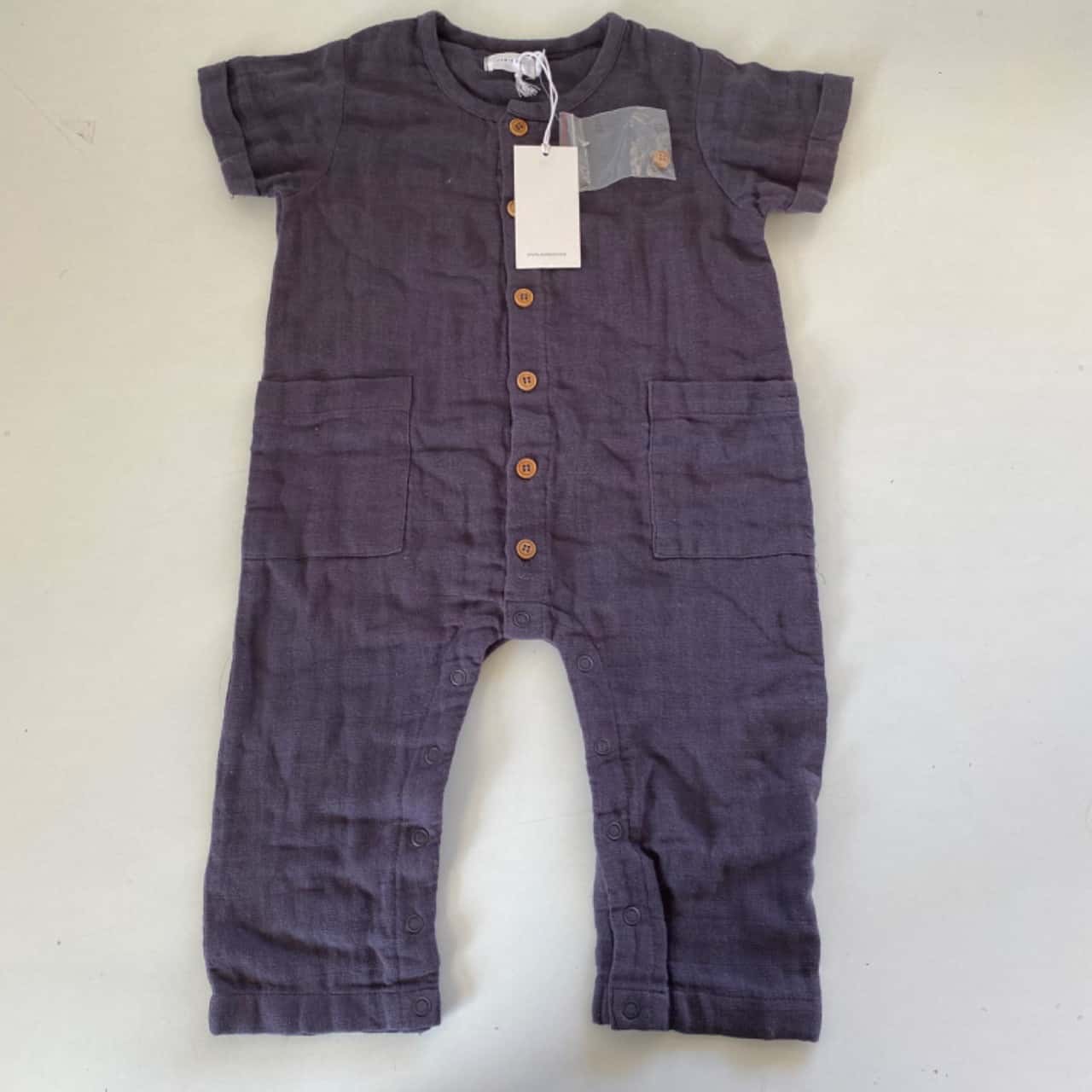 Jamie Kay Kids Grey Organic Cotton Onesie Size 6-12m