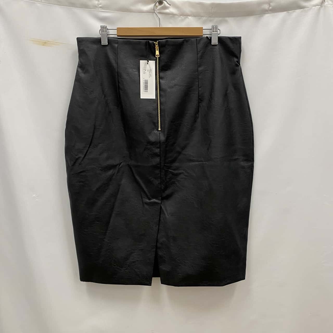 Sheike Women's Faux Leather Skirt Size 16 Black RRP$120