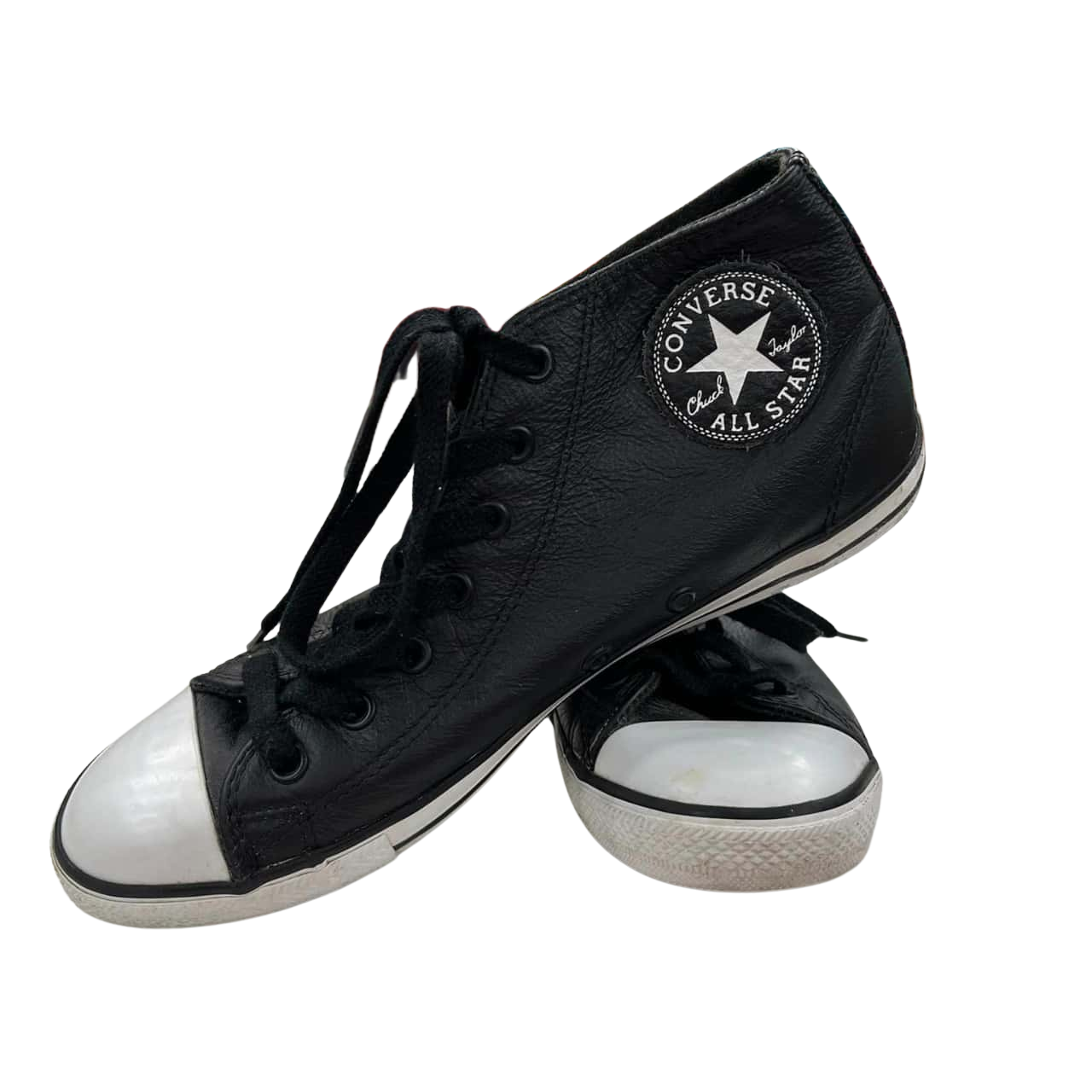 Converse Womens Size 8US Black Leather Hi Tops