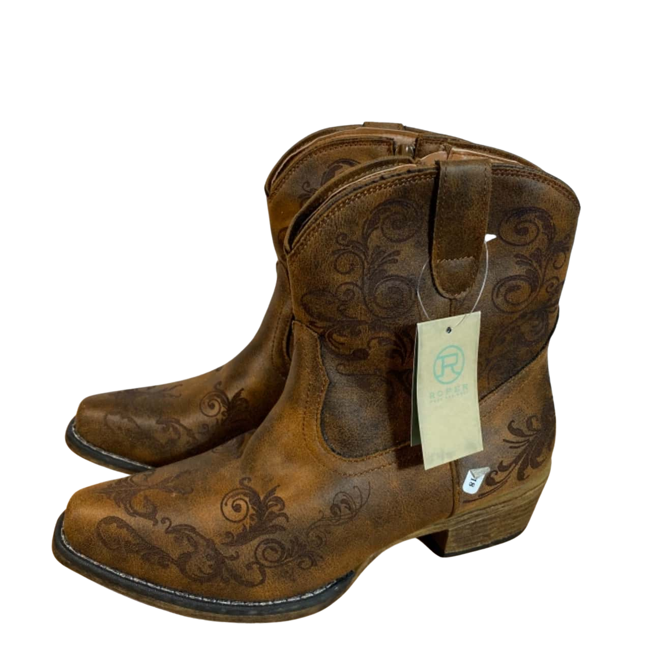 Roper Boots- Women's Short Stuff- Size 8.5 Brown (s)