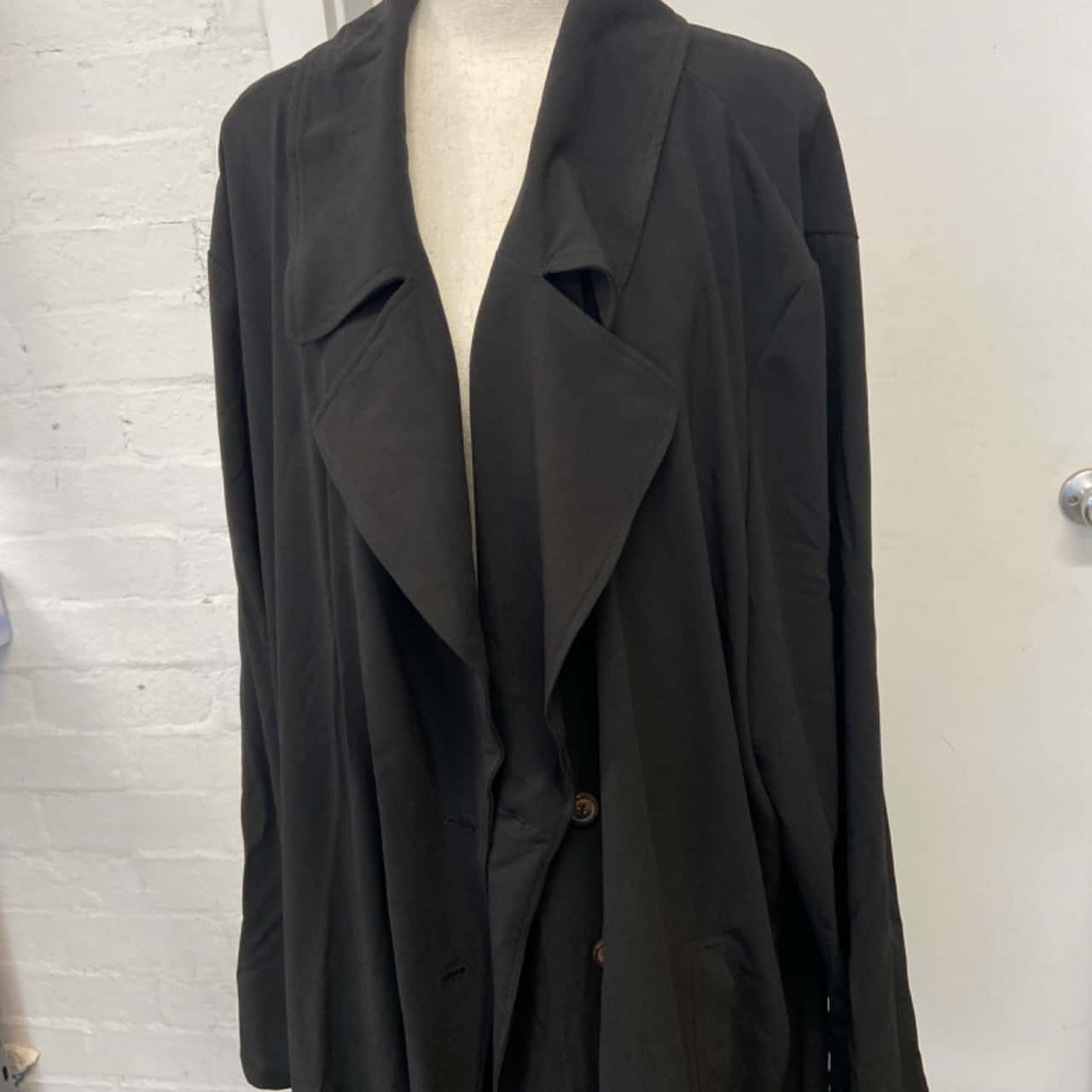 emme Size L Trench Coat Black BNWT