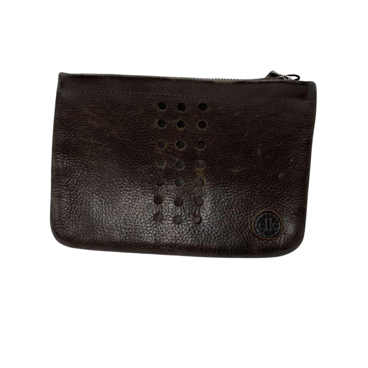 ELK Dark Brown Purse. 3 columns of 3 x 7 holes.(s)