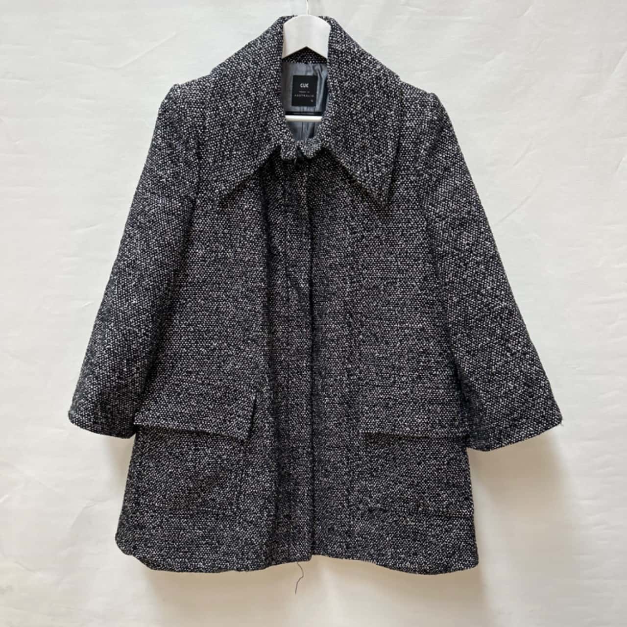 Cue Womens Size 12 Winter Coat Black (s)