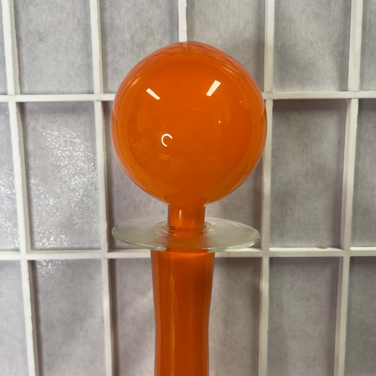 •REDUCED• Orange Glass Vase with bulbous stopper (s)