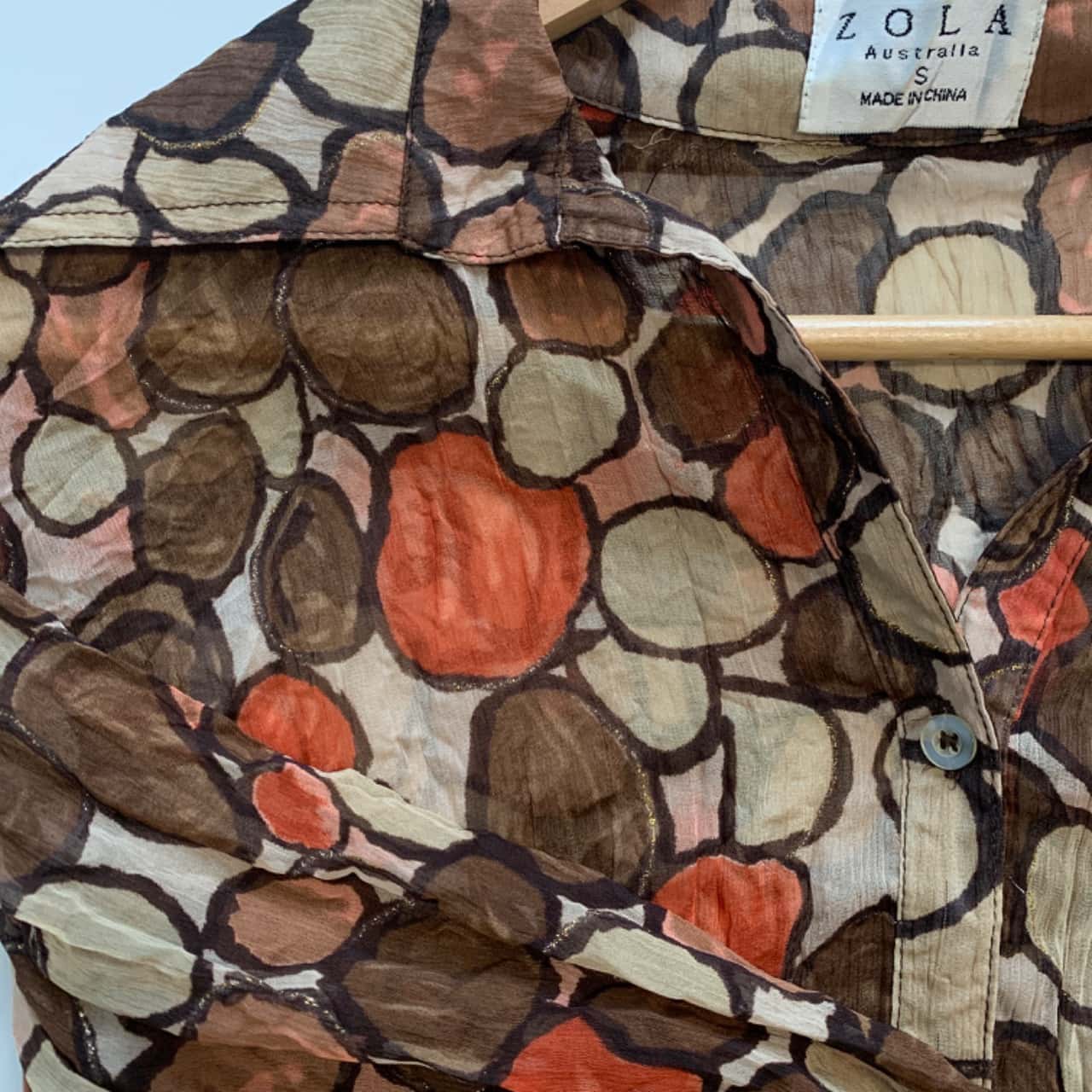 Zola Small Vintage Brown Button Up(s)