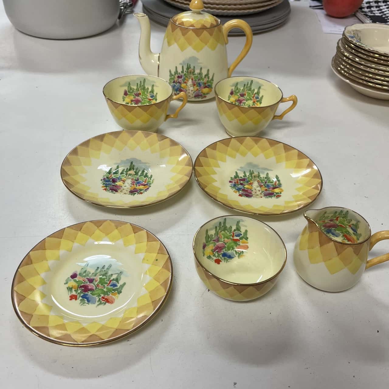 Crown Staffordshire Made in England Tea set for 2 - Vintage and RARE