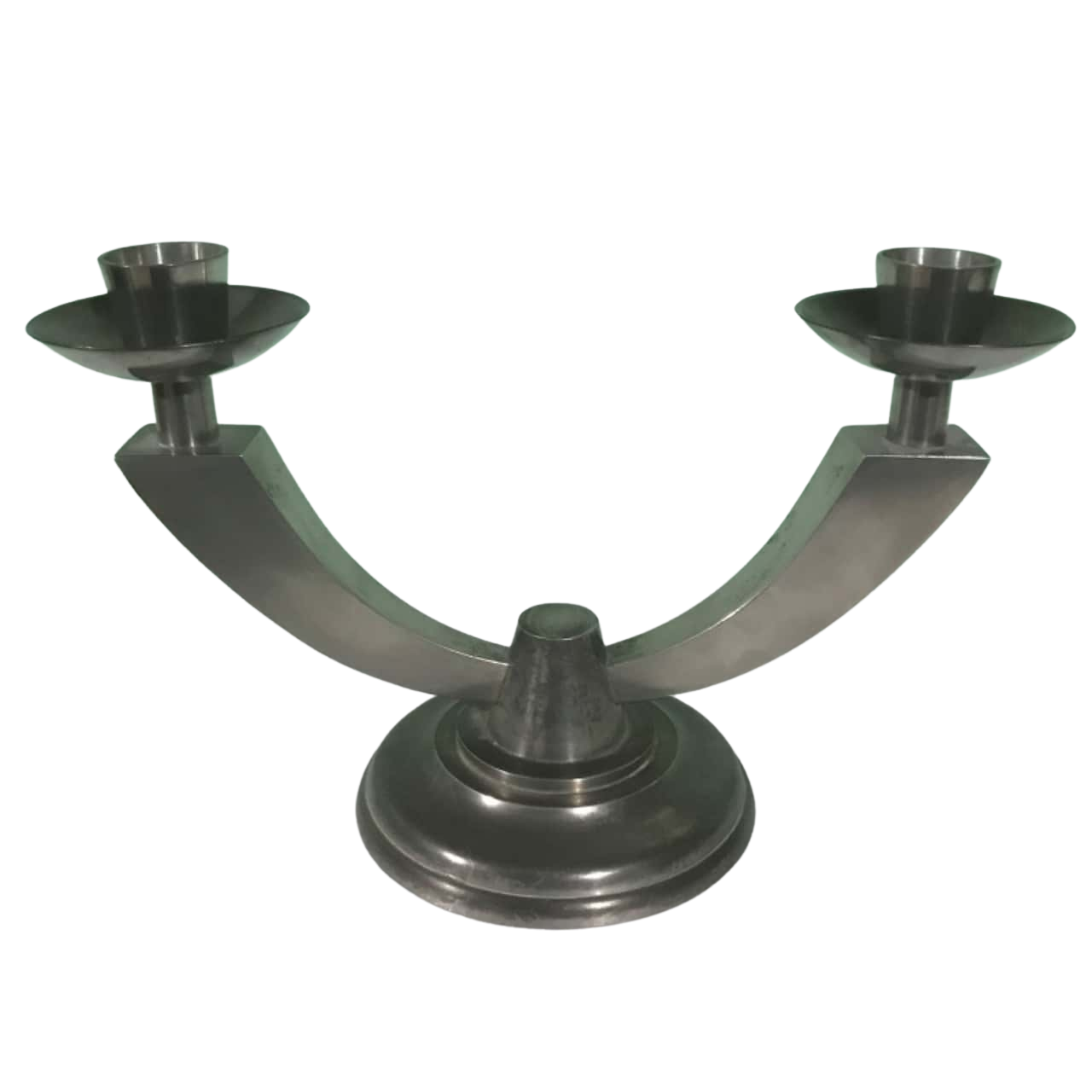 Retro Selangor Pewter Heavy Double Candlestick Holder -1573487(s)