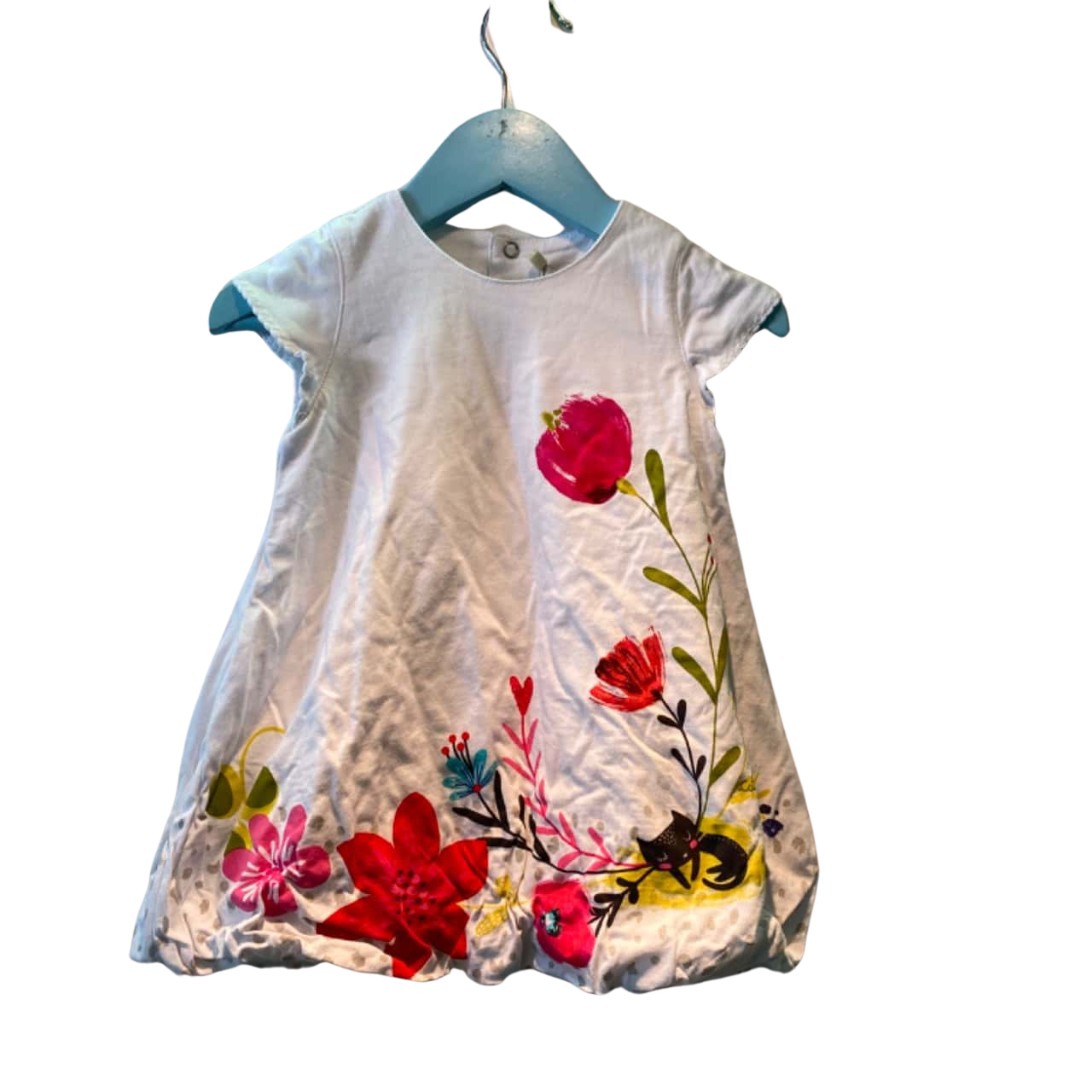 Catimini Kids Size 12-18m Dress Floral / White
