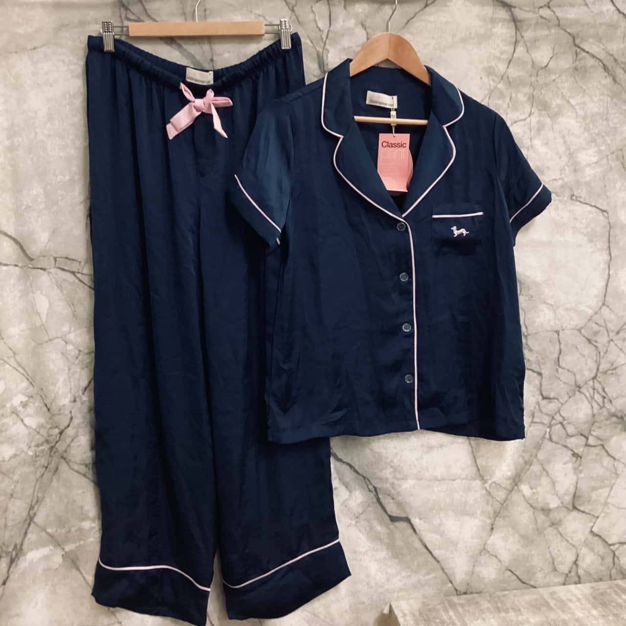 NWT Peter Alexander Womens Size M Navy Blue Short Sleeve Classic PJ Set(s)