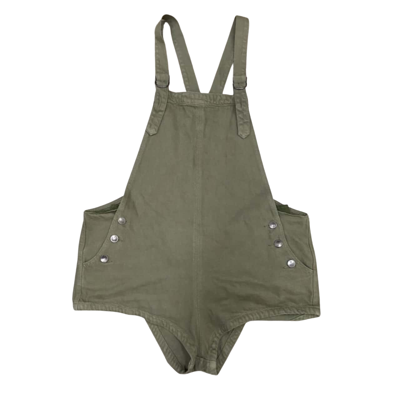 Rusty Short Denim Overalls Size 12 Olive(s)
