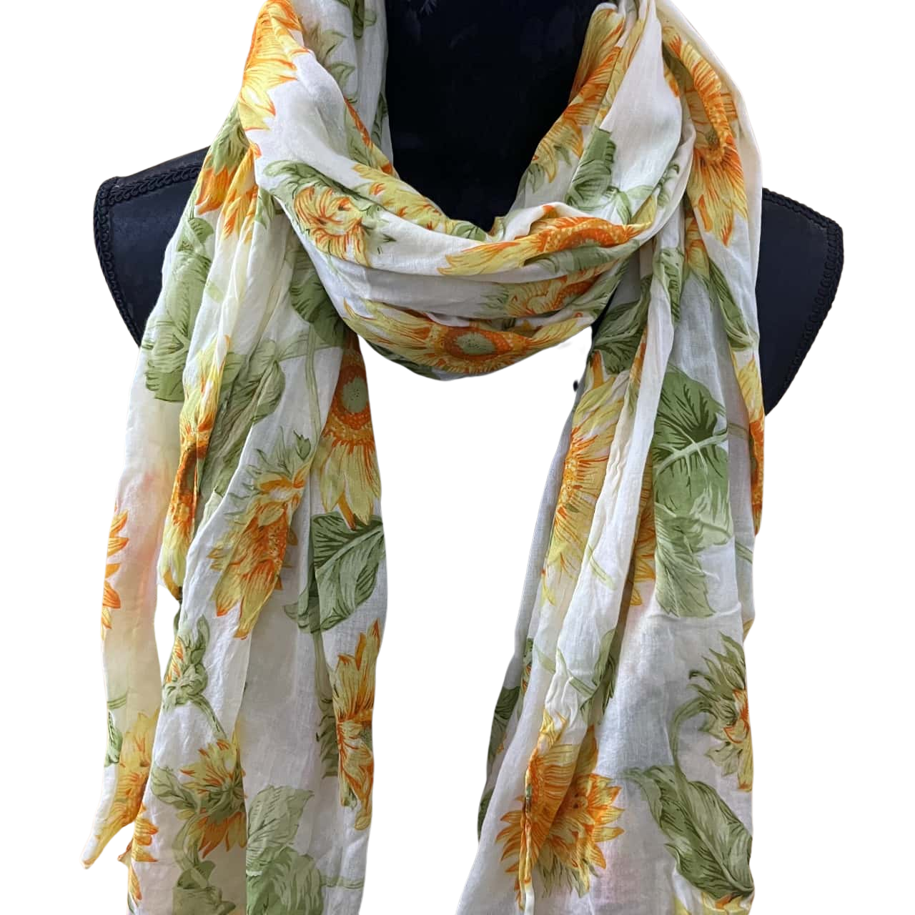 Cotton Womens Cream / Green / Yellow Scarf(s)
