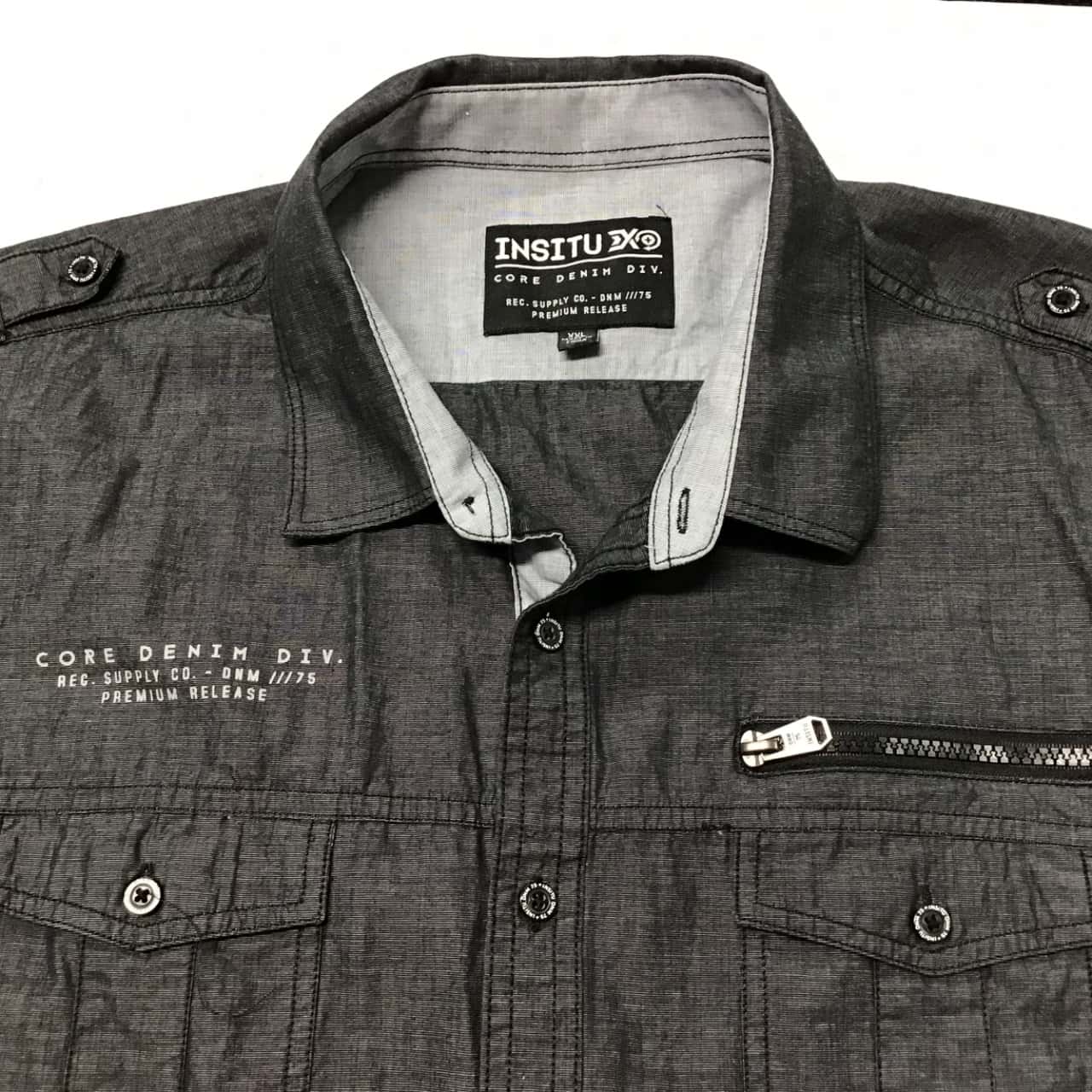 Insitu Core Denim Div. MensSize XXL Charcoal Grey Short Sleeve Shirt