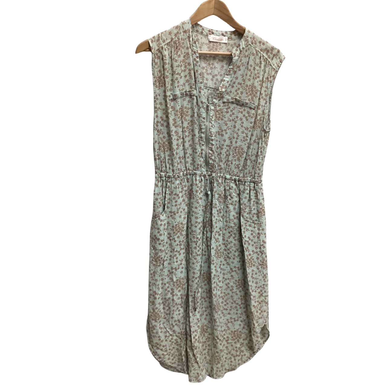 Miracle Womens Size 12 Midi Dress Green lined string waist [D](s)