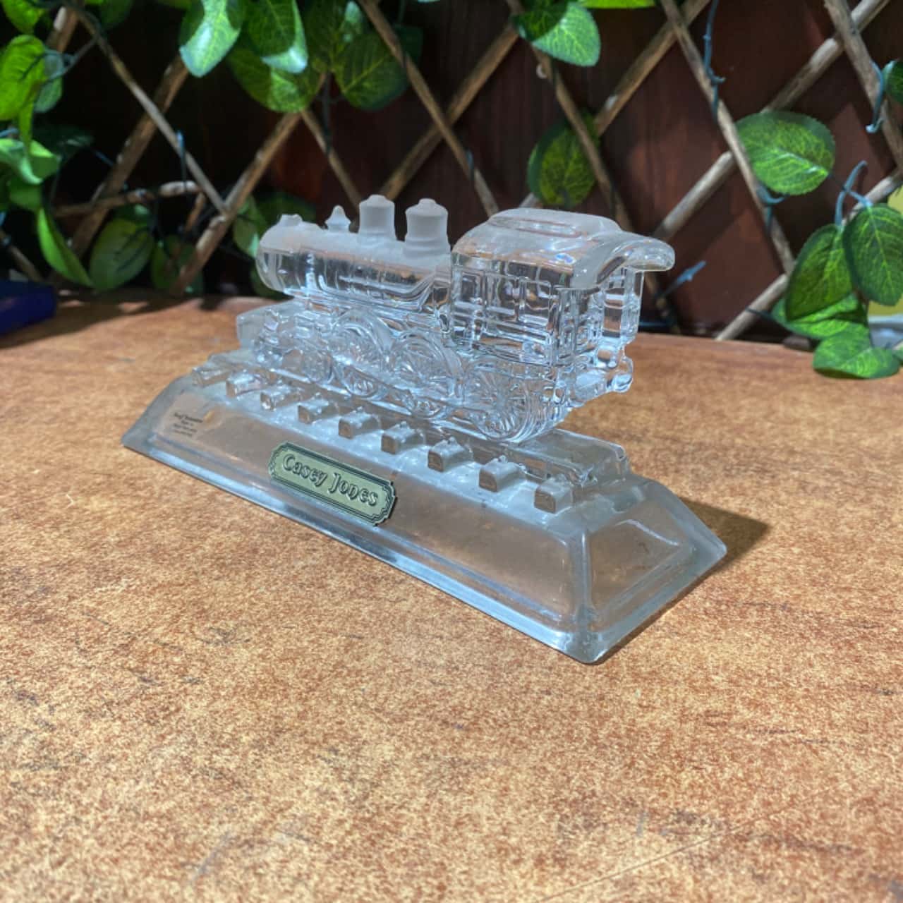 Vintage crystal train paperweight by Hofbauer West Germany(s)
