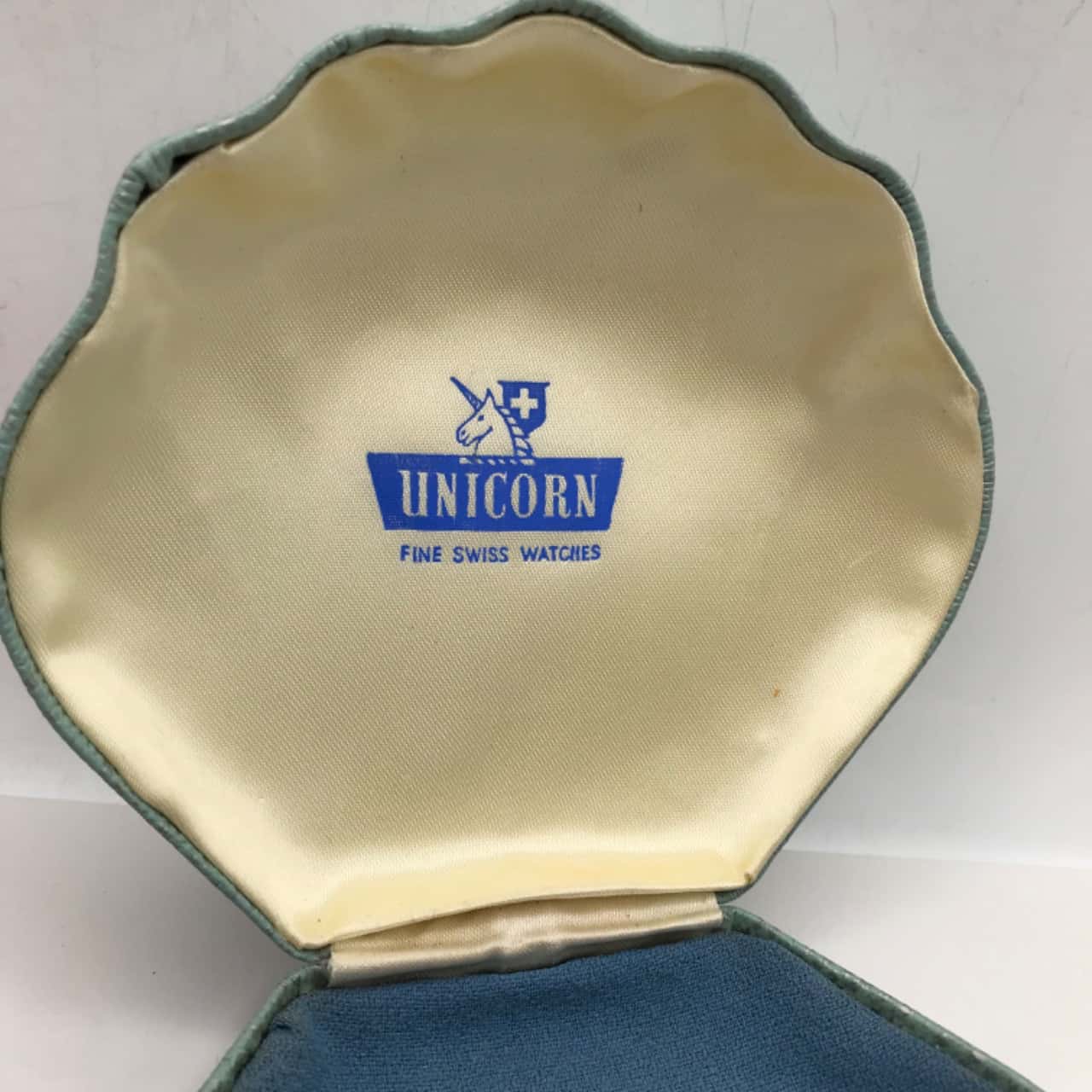 Vintage 1960s Unicorn Watch Fine Swiss Watches Case in Clam Shell Shape ...