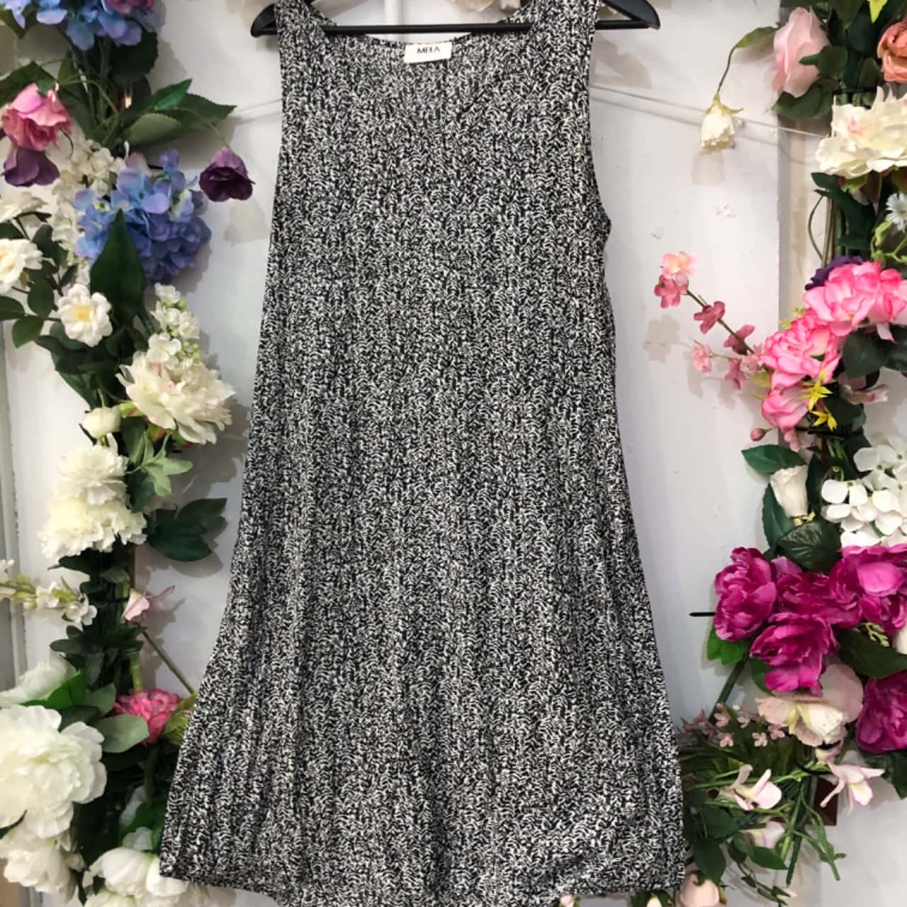 Mela Purdie Size 10 Sleeveless Dress Black / White