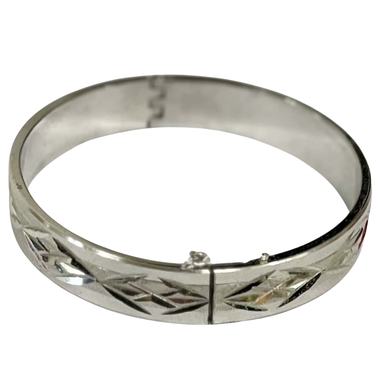 18ct RGP HK Diamond Cut Bangle-no safety chain