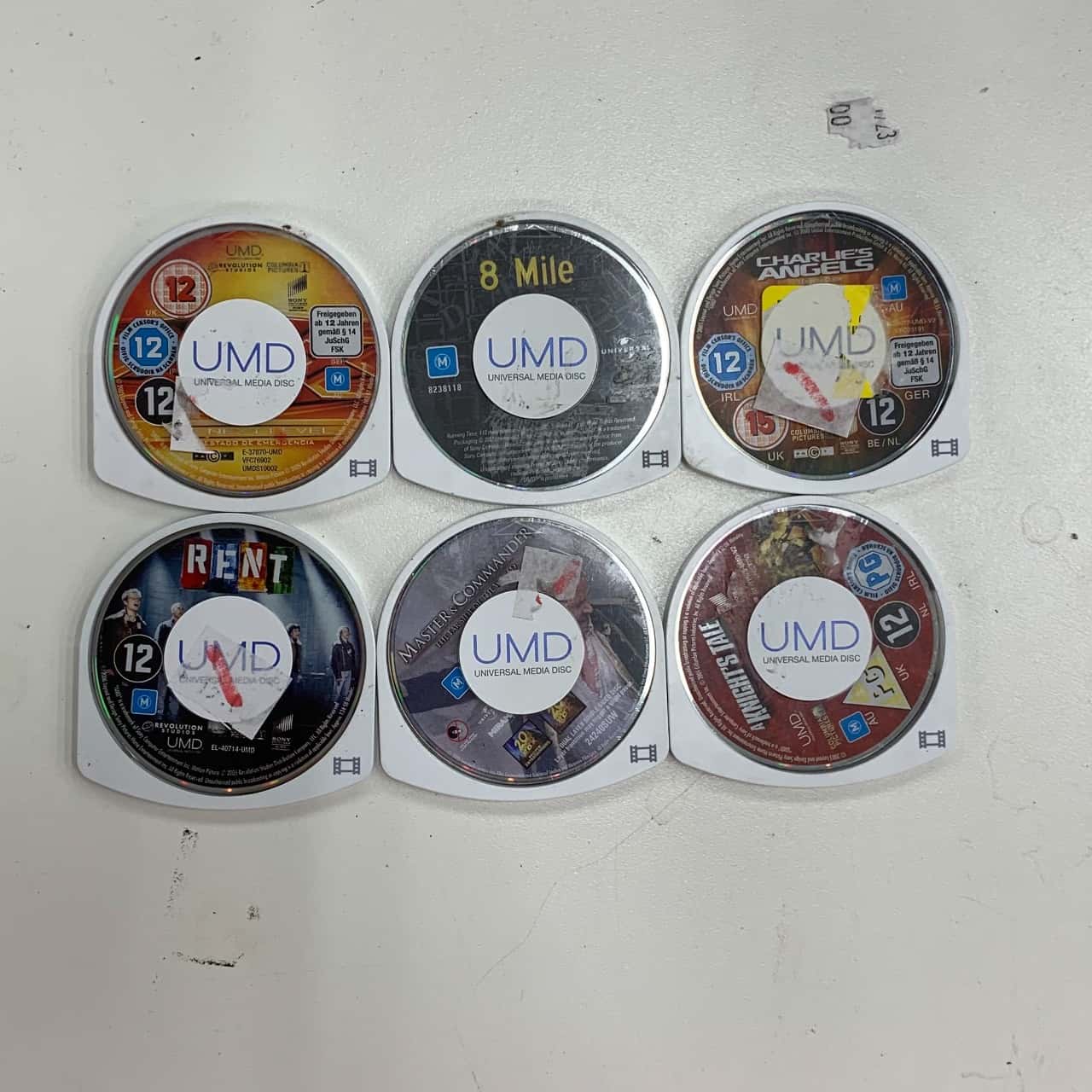 Sony PSP UMD x 6 - Rent, Charlies Angels, A Knights Tale + more