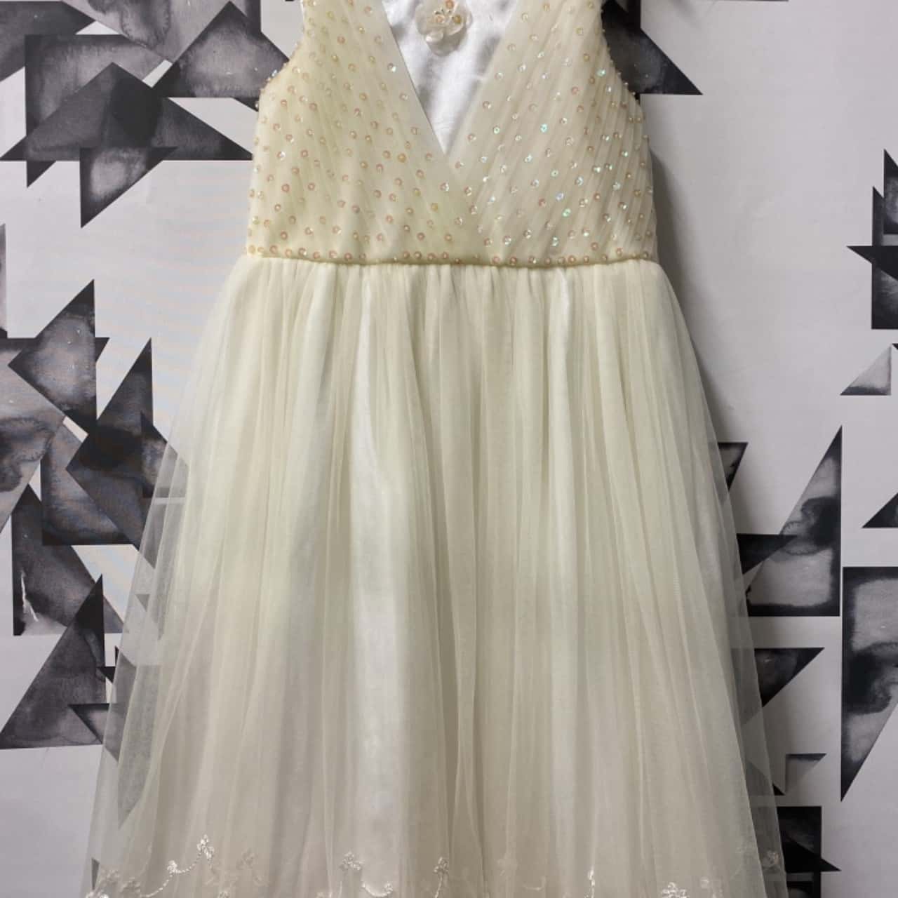 Beautiful Size 10 Cream flower girl dress (s)