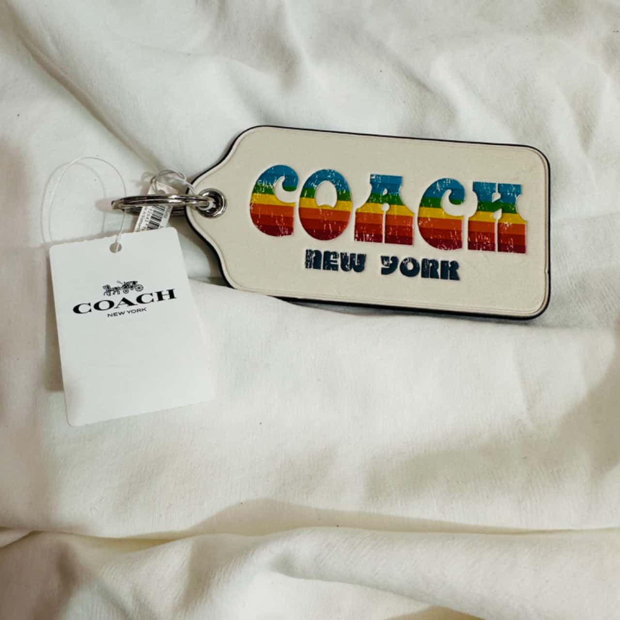 COACH Accordion Purse Caramel & Bag Tag(s)