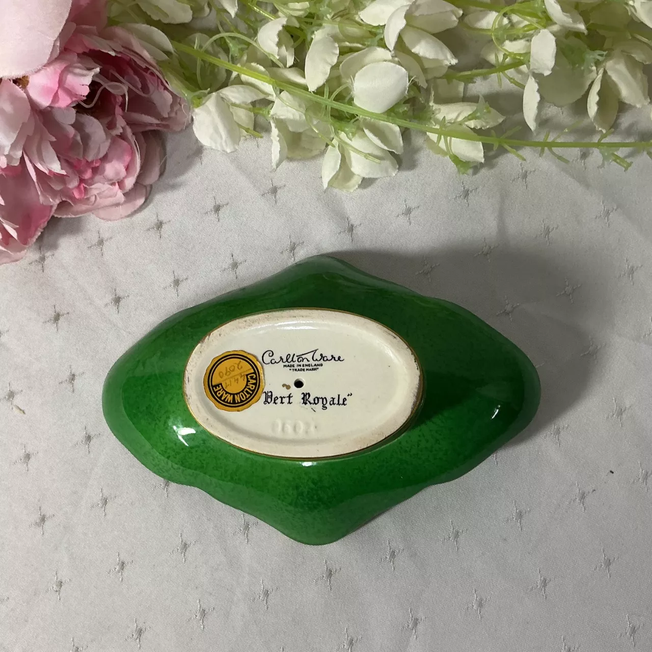 Vintage Carlton Ware Art Deco Style Green/ Gold "Vert Royale" Footed ...