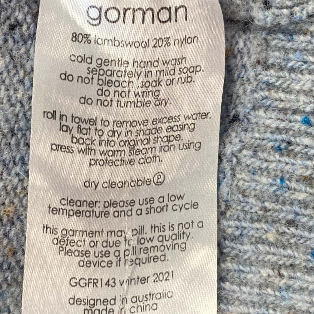 Gorman Size L Blue jumper winter 2021(s)