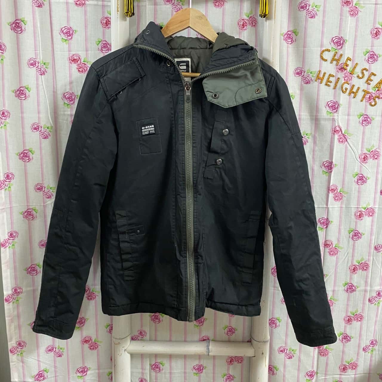 G-Star Raw Mens Size M Winter Jacket Black/Green
