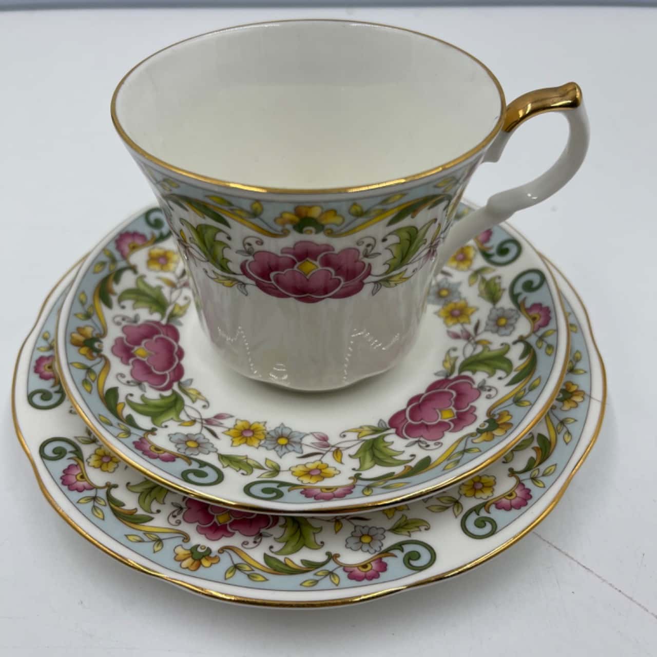 Vintage‘Springfield’ Bone China trio set cup, saucer and side plate ...