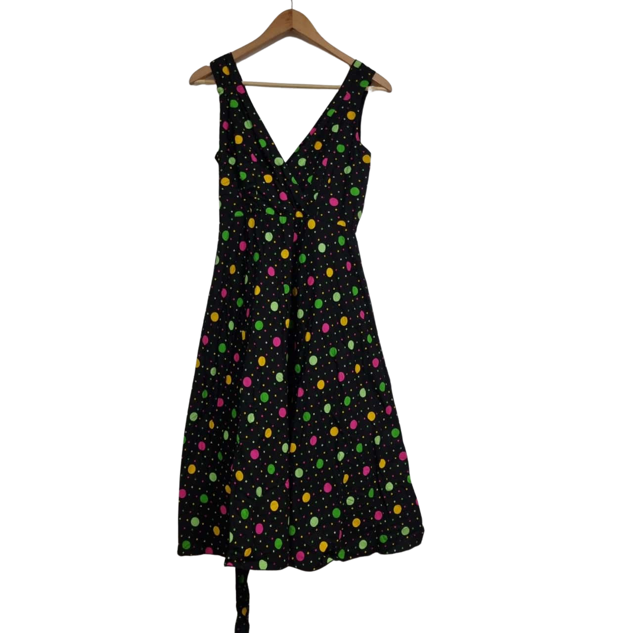 Betty Boo Womens 100% Cotton Sleeveless A-Line Dress Size US 12 Black ...