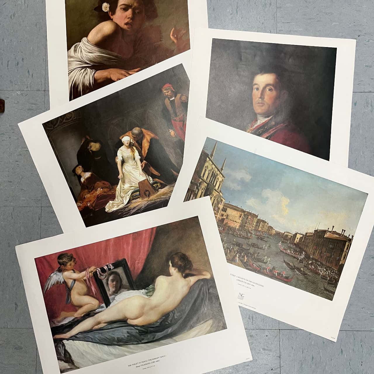 Set Of Five Art Prints - National Gallery, Velasquez, Canaletto, Goya ...