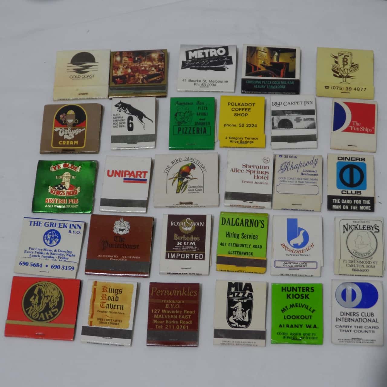 Vintage old motel matchbooks