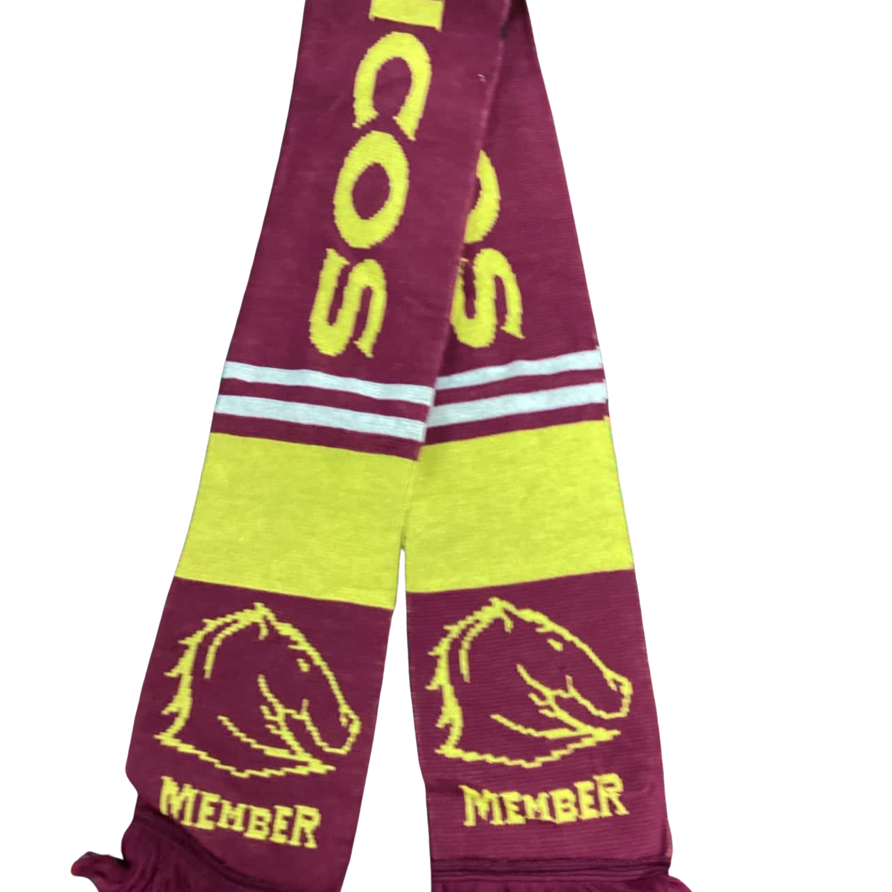 Broncos Scarf NRL Mens Maroon / Yellow (s)