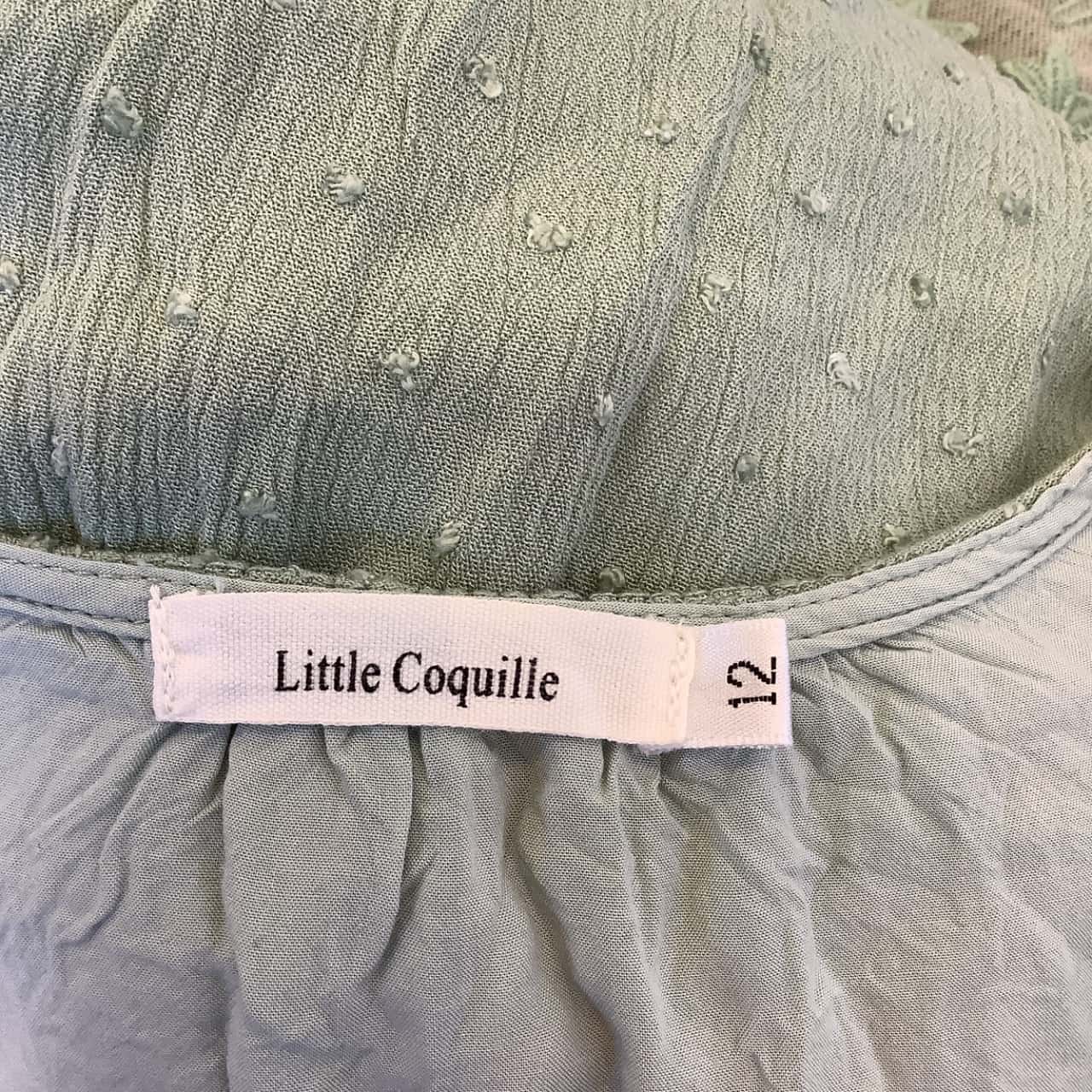Little Coquille Womens Size 12 Peasant Tiered Dress Green(s)