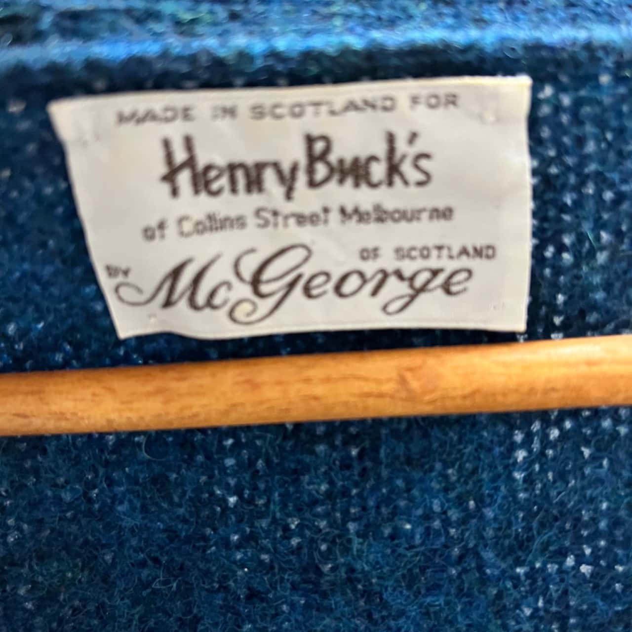 Vintage Henry Bucks By McGeorge of Scotland 100%Wool Cardigan 117cm (s)