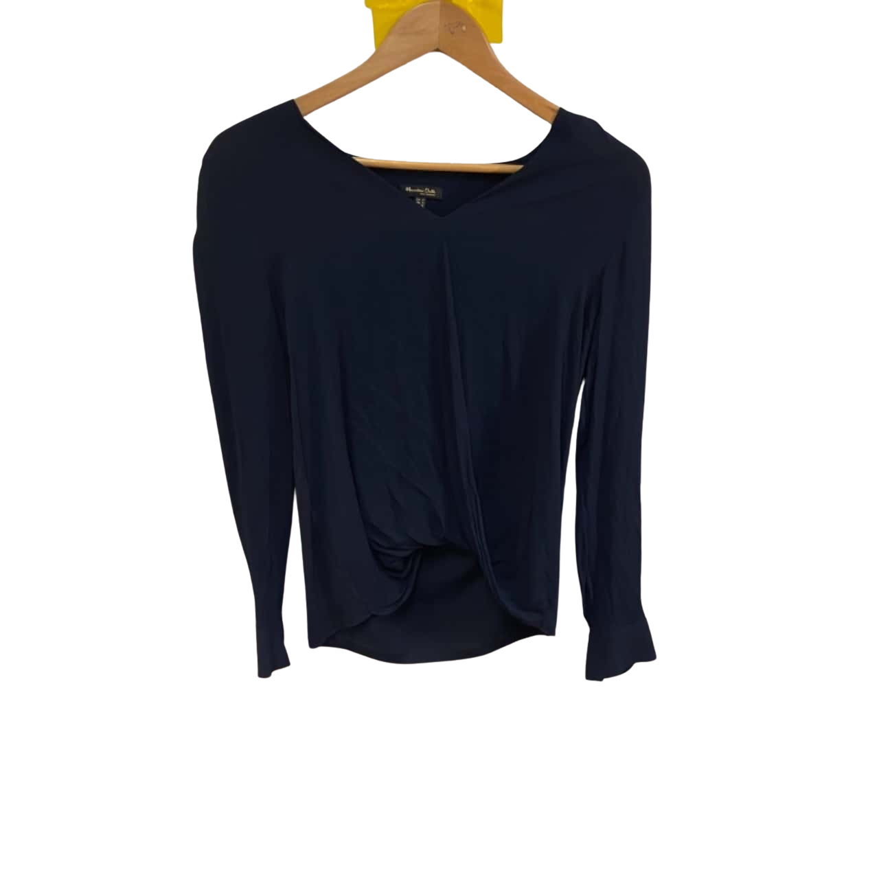 Massimo Dutti Womens Size M 3/4 Sleeve Top Navy Blue