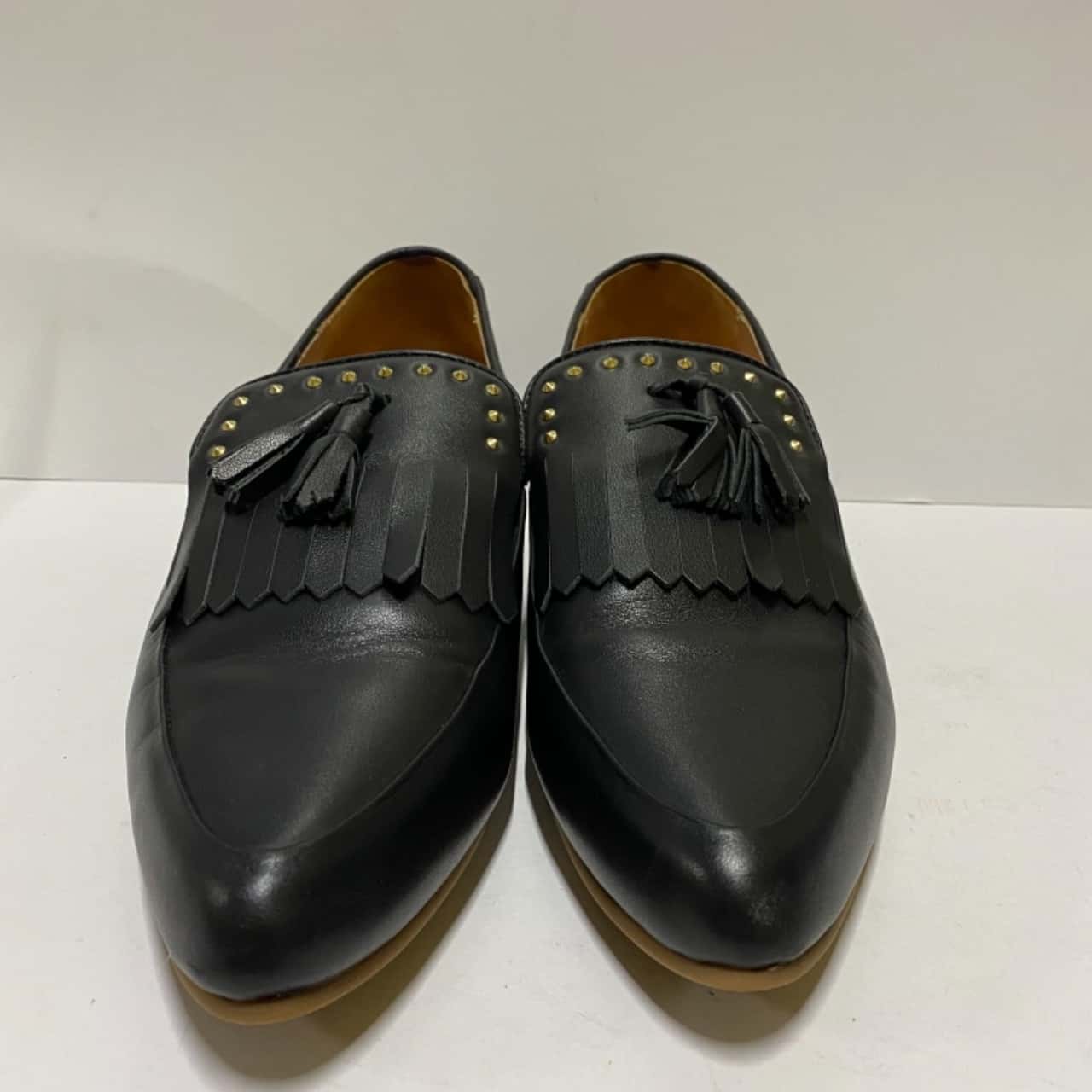 Bared Womens Size 41 Black Leather Loafers(s)