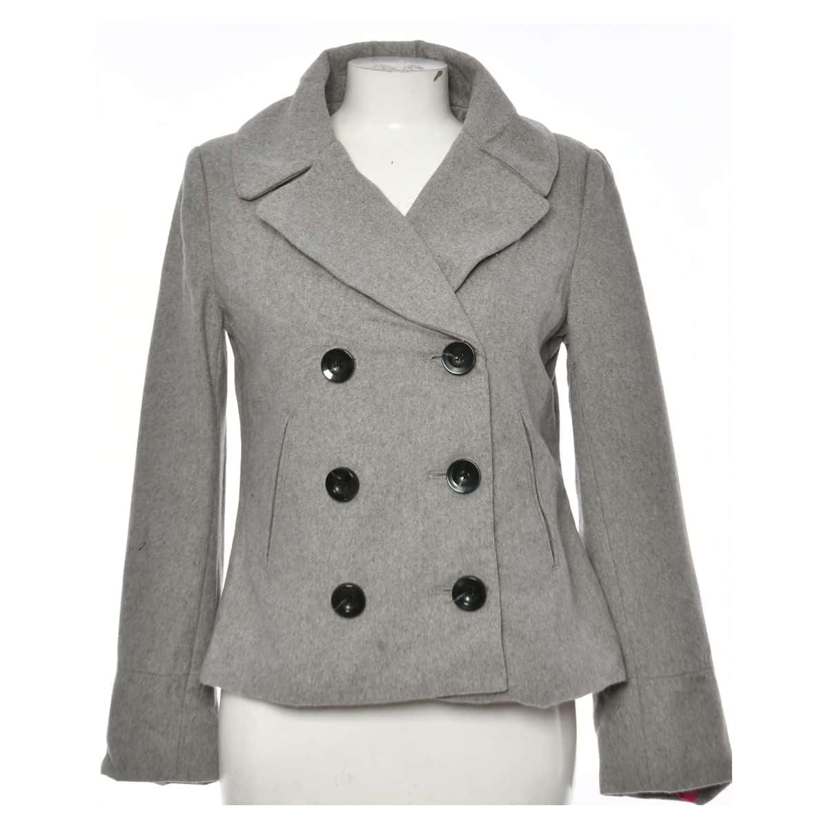 Merona Women's Size 12-14 Wool Blend Winter Jacket Light Grey (s)