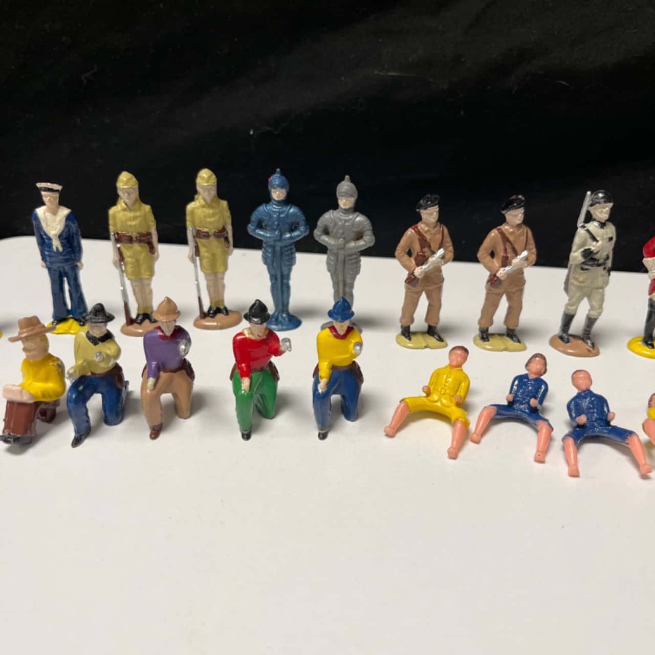 Set of painted miniature figures