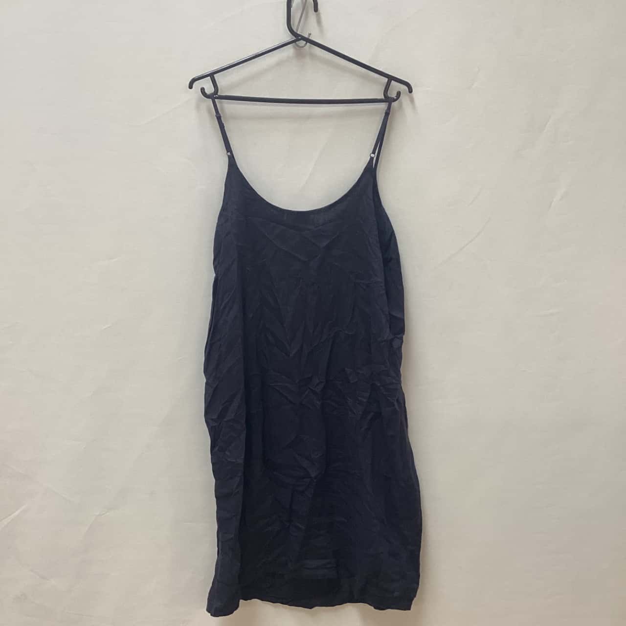 Sussan Womens Size M Navy Blue linen slip dress (s)