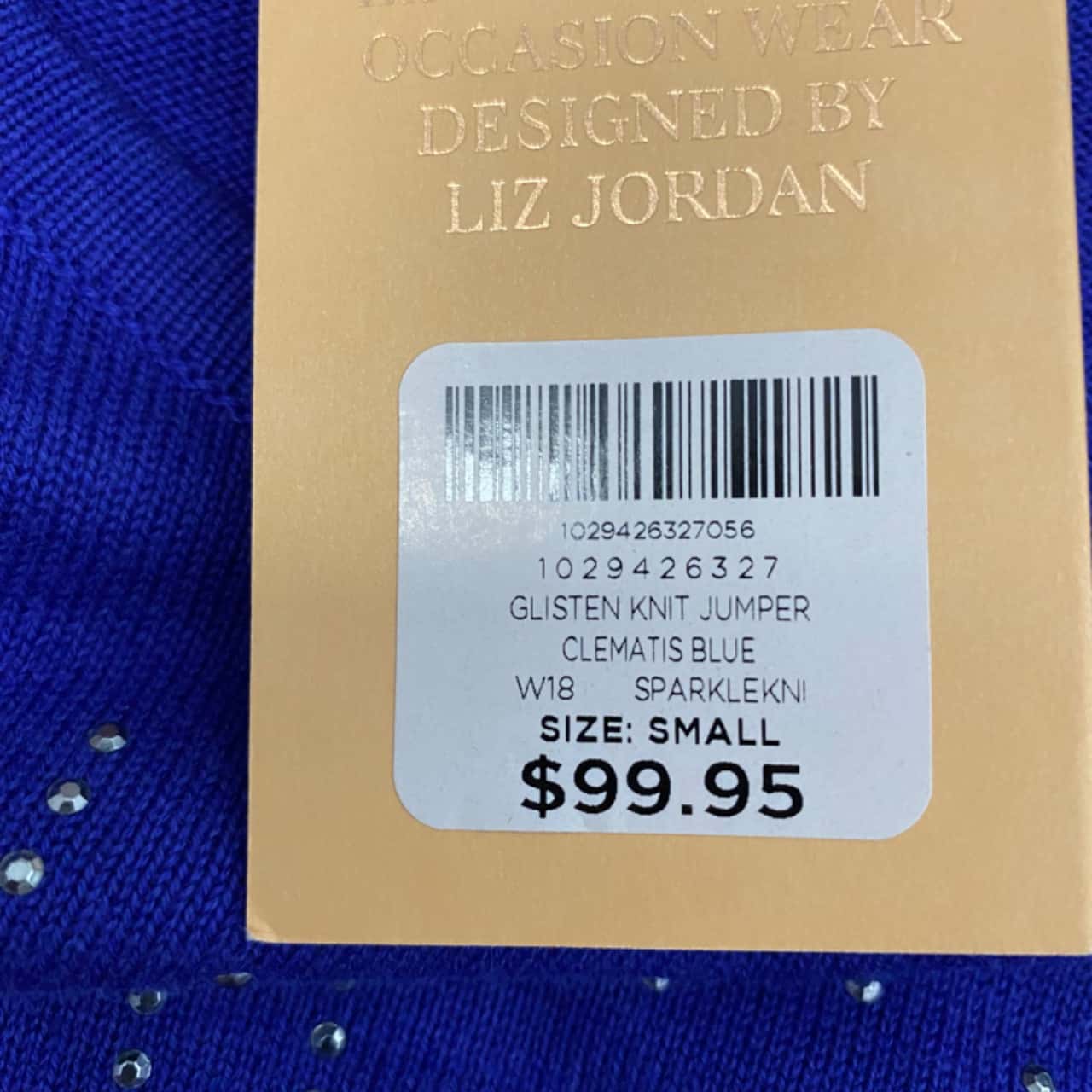 Womens LIZ JORDAN Blue Glisten Knit Long Sleeve Jumper Pullover Brand ...