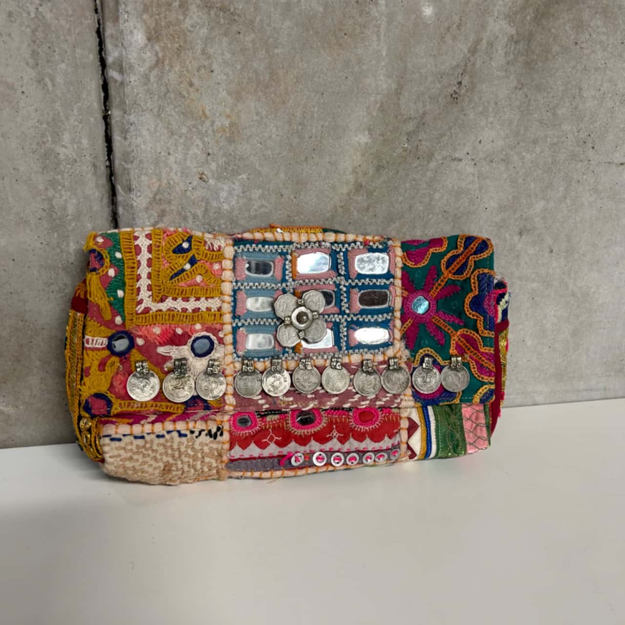 Vintage hand embroidered clutch