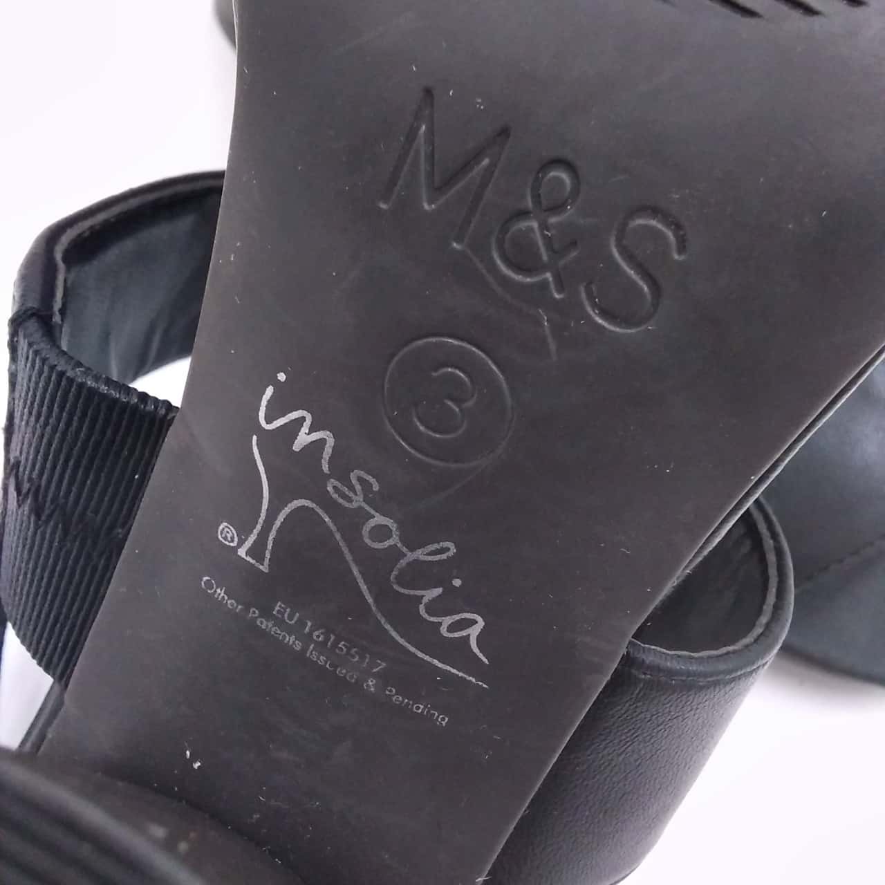 MARKS & SPENCERS Womens AU 5 Black Insolia Heels (863)(s)