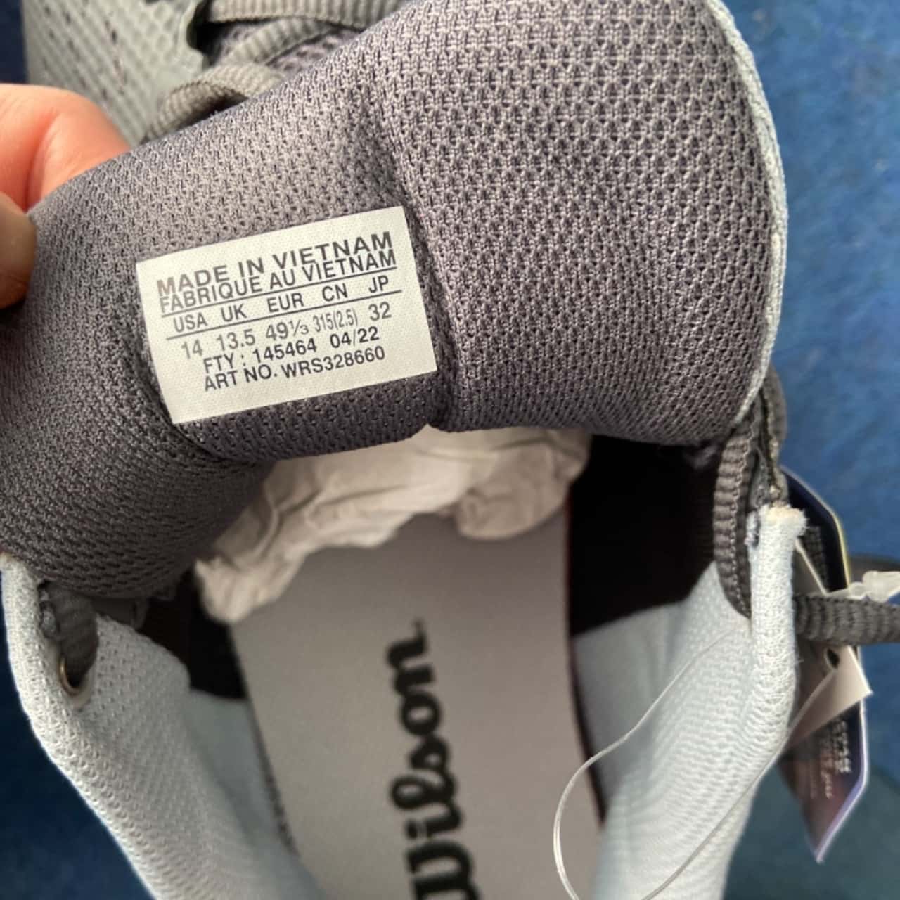 Wilson Mens Size US14 Grey / Orange