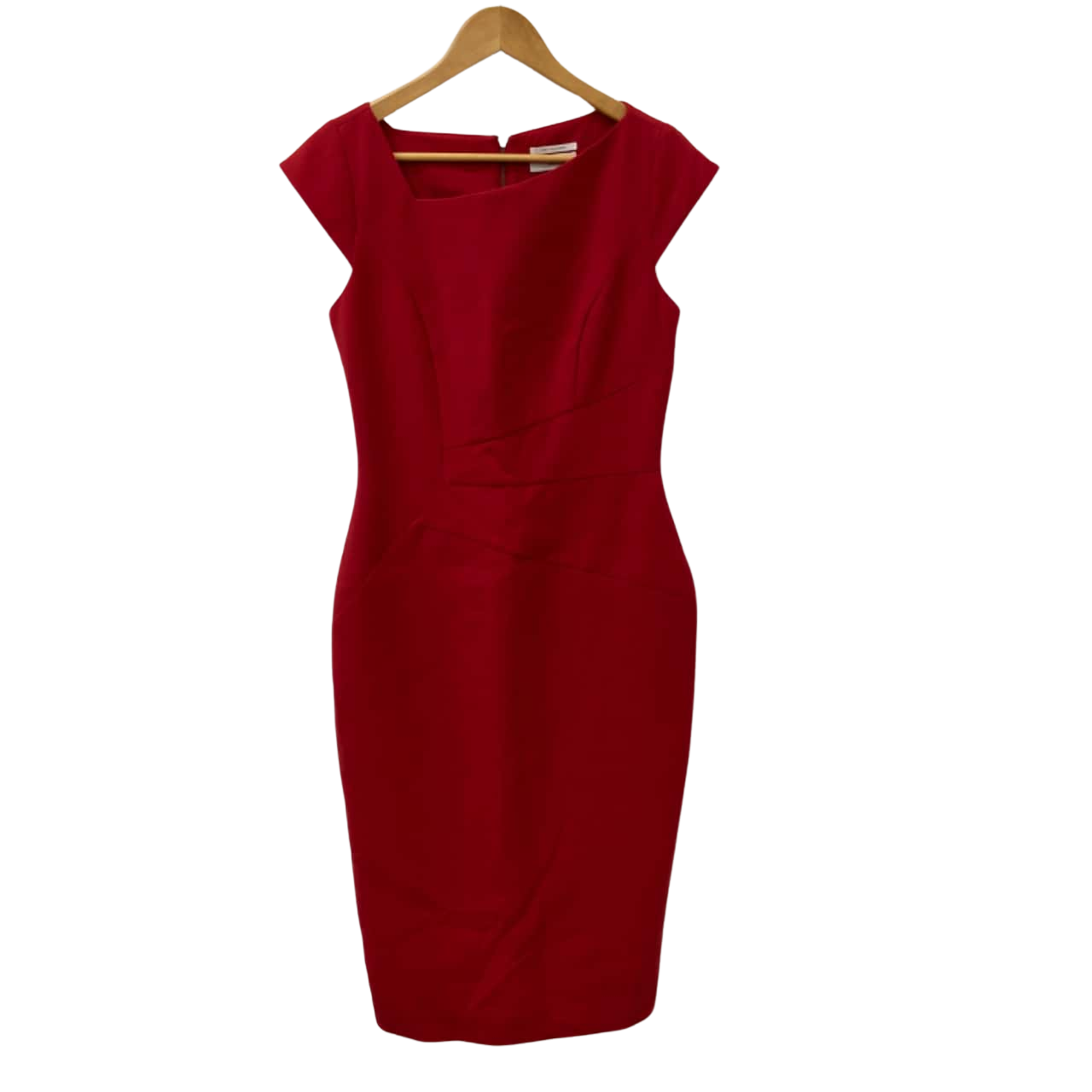 Cue Womens Size 10 Midi Dress Red (s)