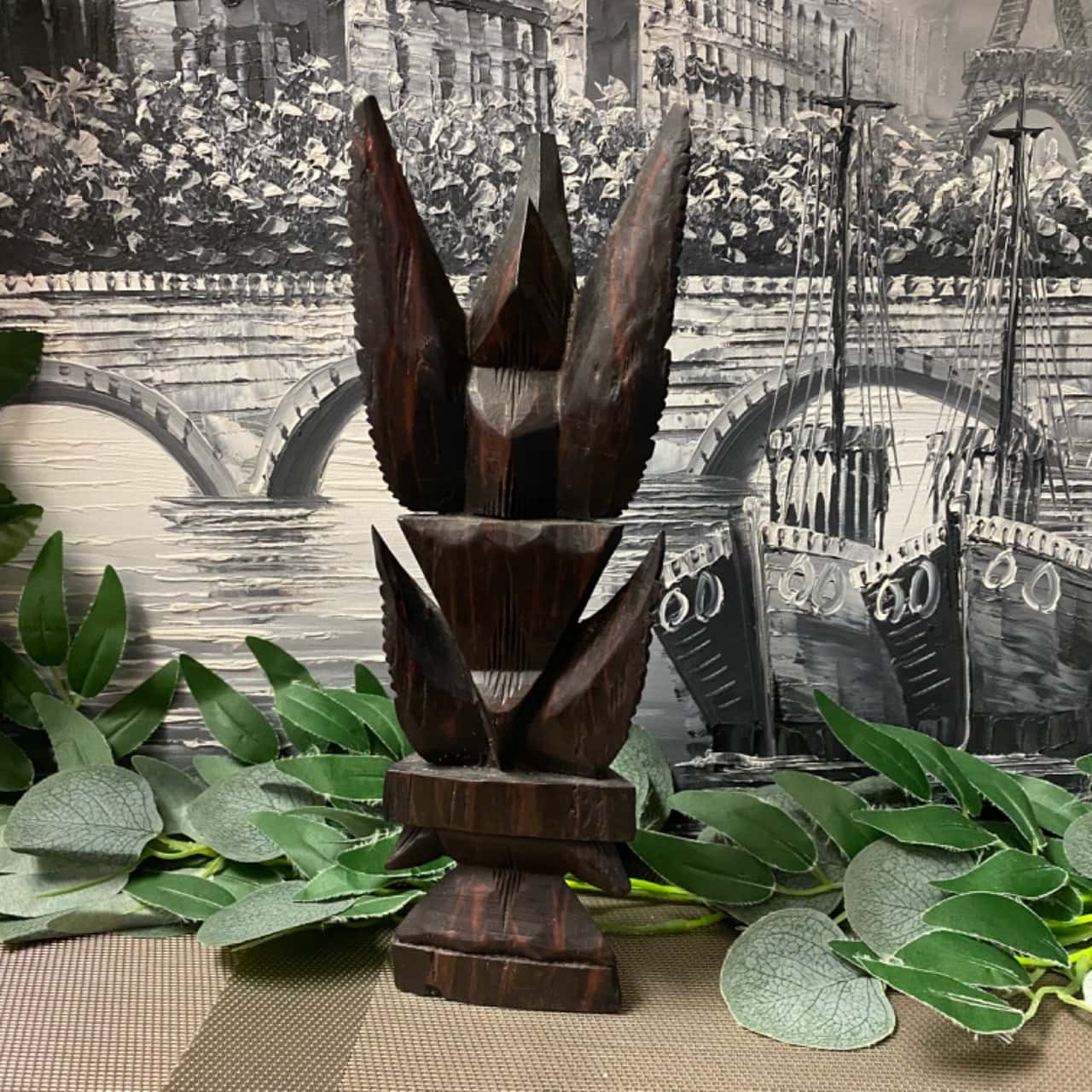 Balinese wooden statue (s)