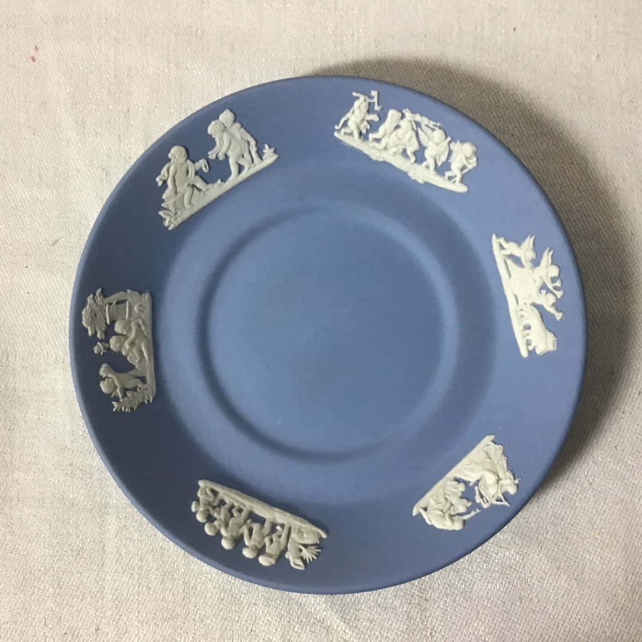 Vintage Wedgwood Jasperware Blue / White Pattern Small Cup and Saucer