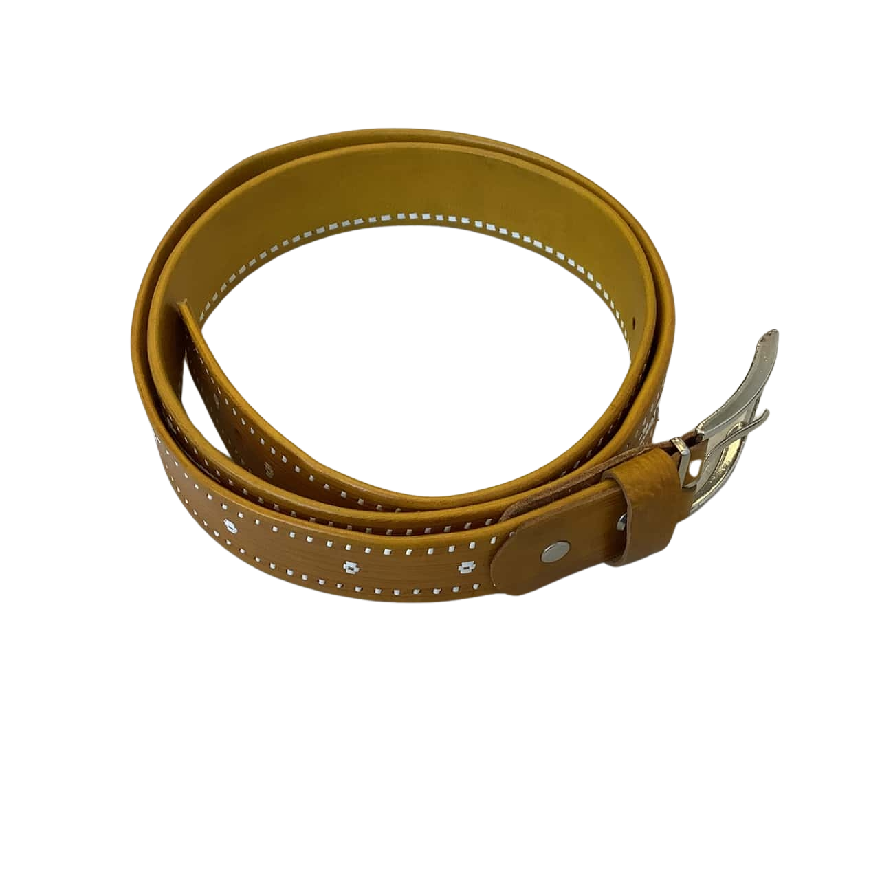 No Brand Mens Patterned Belt in Yellowish Brown Colour