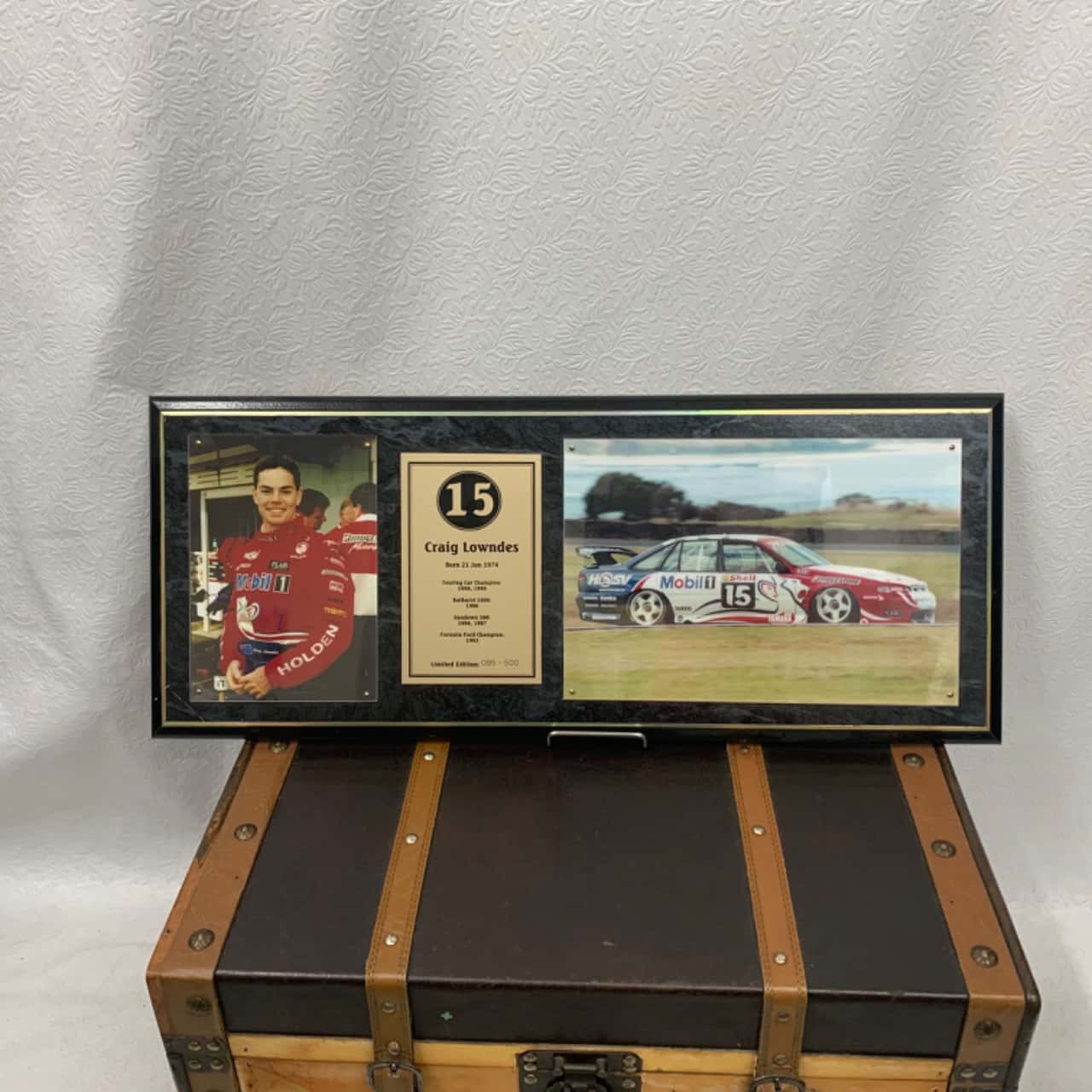 Craig Lowndes limited Edition mounted Photos & plaque (s)