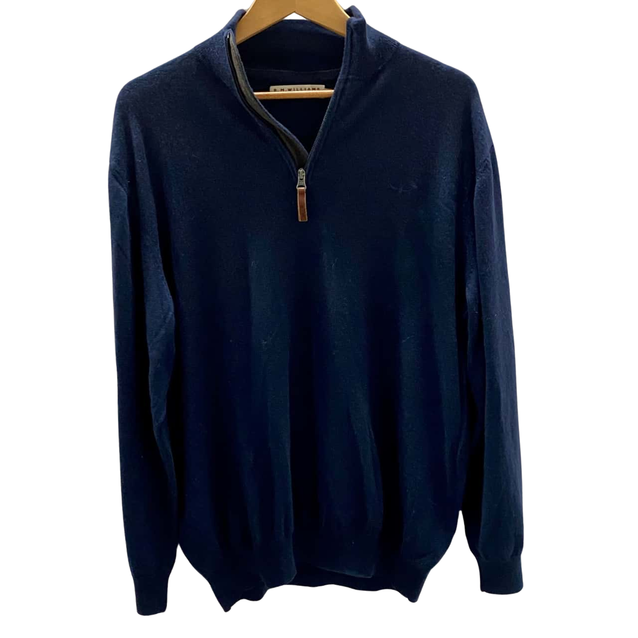 R.M. Williams Mens 100% Wool Very Fine Knit Size XXXL Jumper Navy Blue