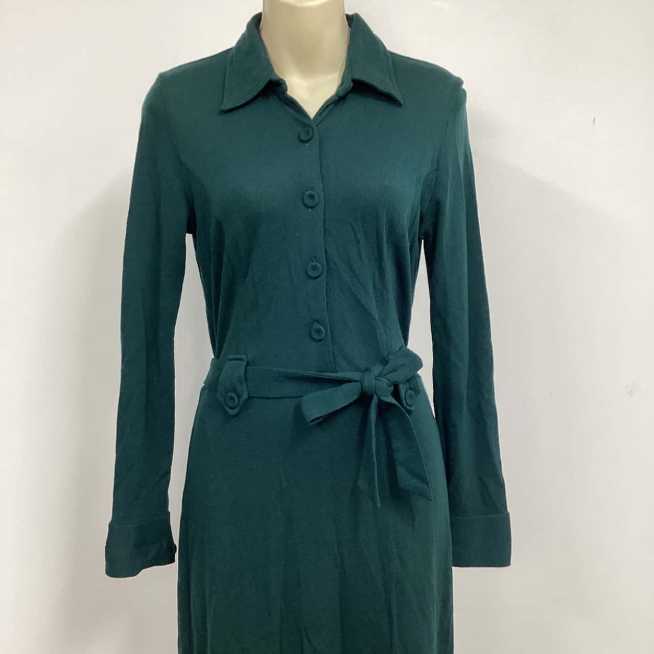 Leona Edmiston Womens Size 2 Green dress- merino wool VGUC(s)